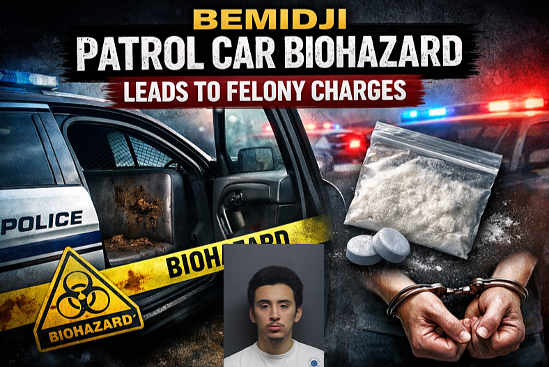 Man charged after defecating in Bemidji Police patrol car